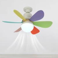 China Small Size Flower Fan Light Solar Mini Ceiling Lights With Fan and Support Dimmer Yes for sale
