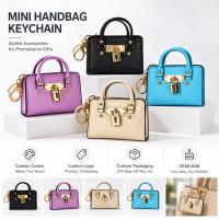 China Custom PU Leather Mini Handbag Keychain with Metal Lock for Promotional Gifts for sale