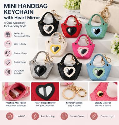 China Custom Mini Handbag Keychain with Heart Mirror for Promotional Gifts for sale