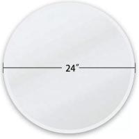 China Magnifying Round Mirror for Bathroom Wall 24'' Frameless Oval Beveled Polished Unique for sale