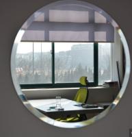 China Magnifying Round Mirror for Bathroom Wall 24'' Frameless Oval Beveled Polished Unique for sale