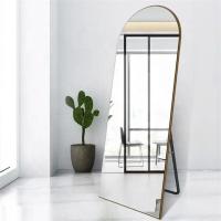 China Decorative Full-Length Gold Body Dressing Wall Mirror with Metal Framed Arch Design for sale