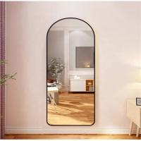 China Decorative Full-Length Gold Body Dressing Wall Mirror with Metal Framed Arch Design for sale