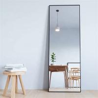 China Modern Stylish Aluminum Framed Full Length Body Mirror with Stand and Clear Glass for sale