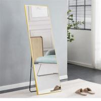 China Large Magnifying Gold Metal Framed Full-Length Dressing Floor Mirror for Bathrooms for sale