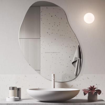 China Edge pencil edge Silver Glass Mirror Graphic Design Solution for Magnifying Bathroom for sale