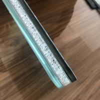 China Table Top Fence Decorative Double Laminated Glass with Black Ice Cracked Pattern for sale
