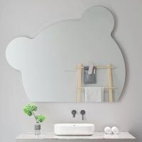 China Edge pencil edge Silver Glass Mirror Graphic Design Solution for Magnifying Bathroom for sale