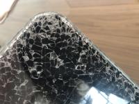 China Table Top Fence Decorative Double Laminated Glass with Black Ice Cracked Pattern for sale