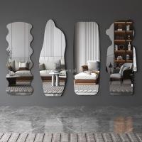 China Modern Irregular Shape Silver Glass Mirror for Bathroom Living Room Decorative Accent for sale