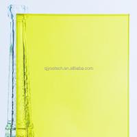 China Solid Structure Light Yellow PVB Film Laminated Safety Glass for Kitchen Staircase for sale