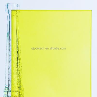China Solid Structure Light Yellow PVB Film Laminated Safety Glass for Kitchen Staircase for sale