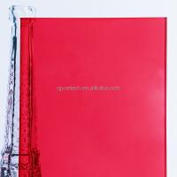 China Solid Structure Red PVB Laminated Safety Glass for Building Kitchen Staircase Decor for sale