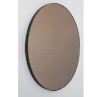 China Round Shape Customized Logo Bronze Double-Coated Silver Glass Mirror for Bathroom Decor for sale