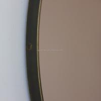 China Round Shape Customized Logo Bronze Double-Coated Silver Glass Mirror for Bathroom Decor for sale