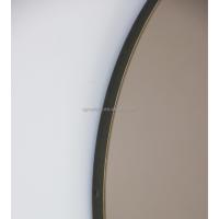 China Round Shape Customized Logo Bronze Double-Coated Silver Glass Mirror for Bathroom Decor for sale
