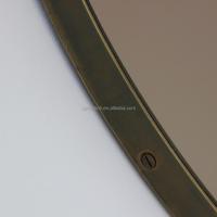 China Round Shape Customized Logo Bronze Double-Coated Silver Glass Mirror for Bathroom Decor for sale