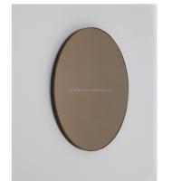 China Round Shape Customized Logo Bronze Double-Coated Silver Glass Mirror for Bathroom Decor for sale