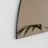 China Half Moon Shape Tinted Bronze Double-Coated Silver Glass Mirror for Bathroom Dressing for sale