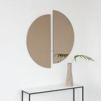 China Elegant Design Silver Lenses Material Bathroom Mirror Wall Mount for Home Decoration for sale