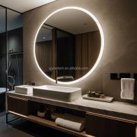 China Polished Edge LED Backlit Frameless Bathroom Vanity Silver Mirror with 3-6mm Thickness for sale