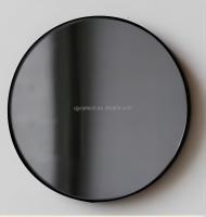 China Polished Edge Round Framed Tinted Silver Glass Mirror for Bathroom Dressing and Decor for sale