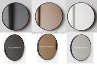 China Polished Edge Round Framed Tinted Silver Glass Mirror for Bathroom Dressing and Decor for sale