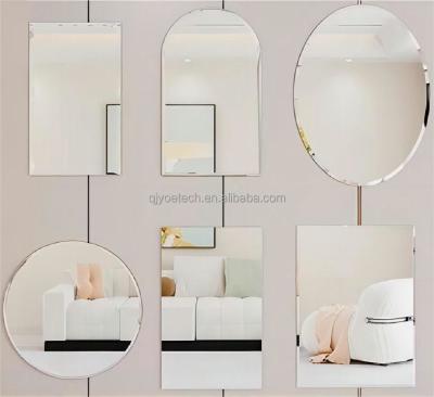 China Modern Wall Mount Mirror with Double-Coated Silver Glass and Magnifying Beveled Edge for sale