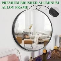 China CE RoHS Certified Modern Minimalist Black Framed Wall Mounted Illuminated Makeup Mirror for sale
