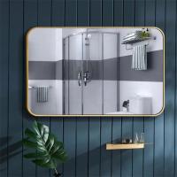 China Residential Bathroom Vanity Mirror with Beveled Edge and Aluminium Color Metal Frame for sale