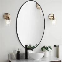 China Residential Bathroom Vanity Mirror with Beveled Edge and Aluminium Color Metal Frame for sale