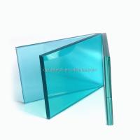 China Cutting and Edging Ocean Blue Tempered Glass for Building Construction Kitchen Staircase for sale