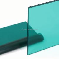 China Solid Structure Dark Green PVB Interlayer Laminated Glass for Kitchen Staircase Safety for sale