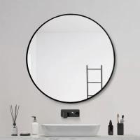 China Decoration Thin Black Aluminum Frame Smart Backlit LED Bathroom Wall Vanity Mirrors for sale