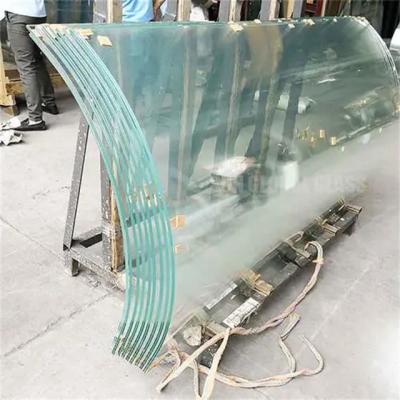 China Top Grade Fine Polished Edge Tempered Curved Glass for Hall and Mall Applications for sale