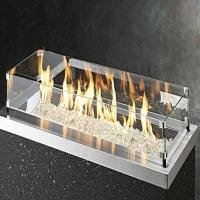 China 5mm 6mm 8mm Round Safety Tempered Glass Linear Fire Pit Guard Flame Protect Wind Guard for sale