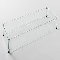 China 5mm 6mm 8mm Round Safety Tempered Glass Linear Fire Pit Guard Flame Protect Wind Guard for sale