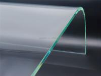 China Clear Float Curved Tempered Glass With Edge Polished Silk Printing for Construction for sale