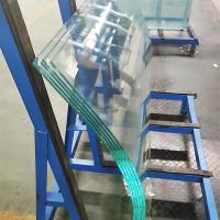 China Clear Float Curved Tempered Glass With Edge Polished Silk Printing for Construction for sale