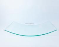 China Clear Float Curved Tempered Glass With Edge Polished Silk Printing for Construction for sale