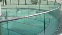China Outdoor Fencing and Indoor Handrail Railing Decoration with Flat Tempered Glass Panel for sale