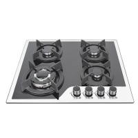 China Mirror Finish Flat Shape Decoration Black Burner Gas Stove with ROSH Certificate for sale