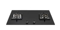 China Mirror Finish Flat Shape Decoration Black Burner Gas Stove with ROSH Certificate for sale