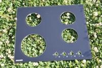 China Mirror Finish Flat Shape Decoration Black Burner Gas Stove with ROSH Certificate for sale