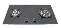 China Mirror Finish Flat Shape Decoration Black Burner Gas Stove with ROSH Certificate for sale