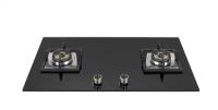 China Mirror Finish Flat Shape Decoration Black Burner Gas Stove with ROSH Certificate for sale