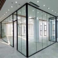 China Hollow Structure Aluminum Office Partition Profile for Soundproof Glass Room Divider for sale