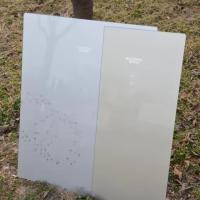 China Silk Screen Printing Colored Glittering Glass for Air Conditioner Customizable Holes for sale