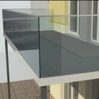 China Easy Diy Install Frameless Glass Balcony Railing Aluminum U Channel Glass Balustrade for sale