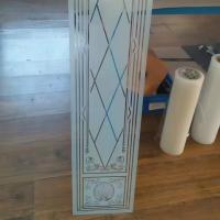 China Bevel Edge 3.2mm 4mm Obscure Tempered Translucent Glass Door for Pantry Laundry Hotel for sale